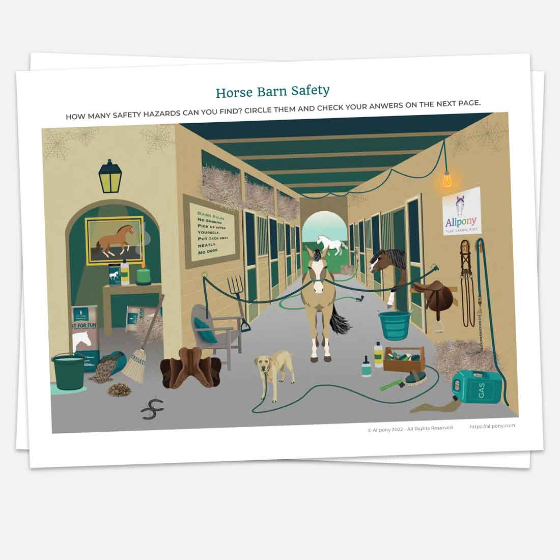 Horse Barn Safety Activity PDF Download - Susan DiFelice